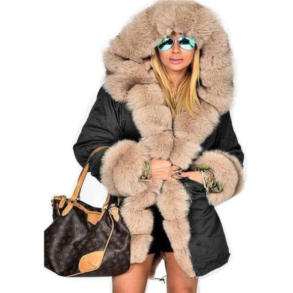 Jackets & Coats | Womens Thicken Warm Winter Coat Hood Down Parka Faux Fur Overcoat Long Jacket ...